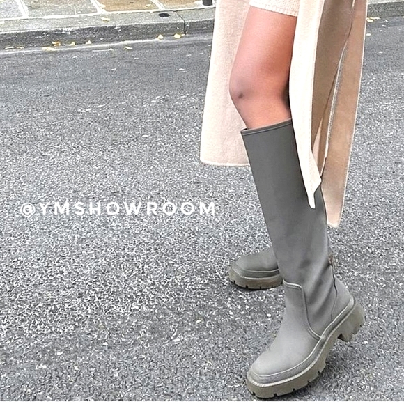 Zara | Shoes | Last Zara Rubberized Boots | Poshmark